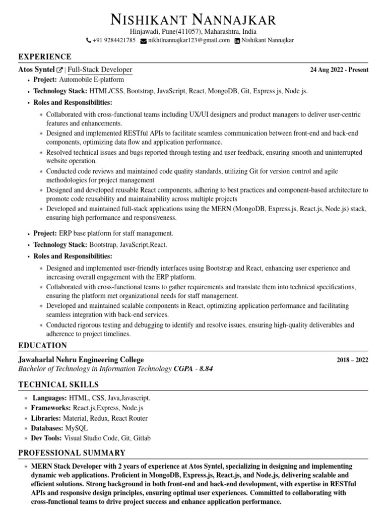 AltaCV Template 1 | PDF | Bootstrap (Front End Framework) | Java Script