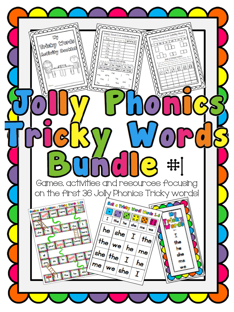 Jolly Phonics Tricky Words Activities | PDF | Green | Visual Perception
