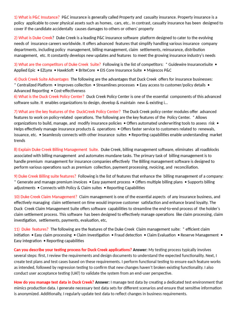 Duckcreek Testing | PDF | Software Testing | Insurance