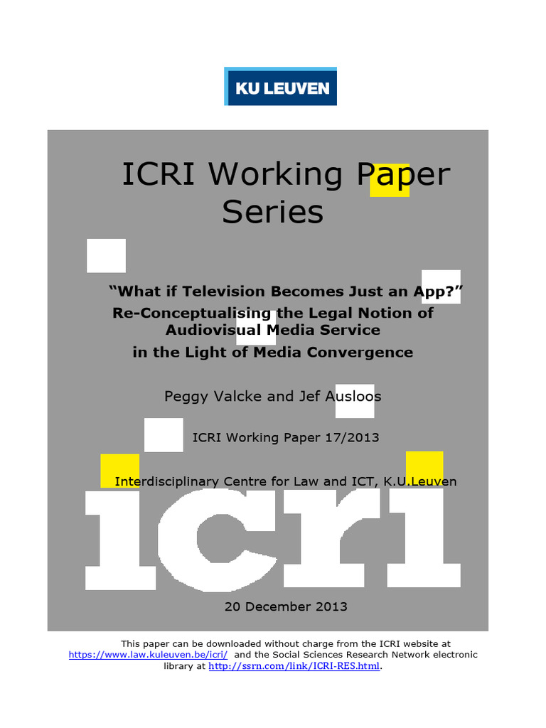 2013 What If Television Becomes Just An App?" Re-Conceptualising The ...