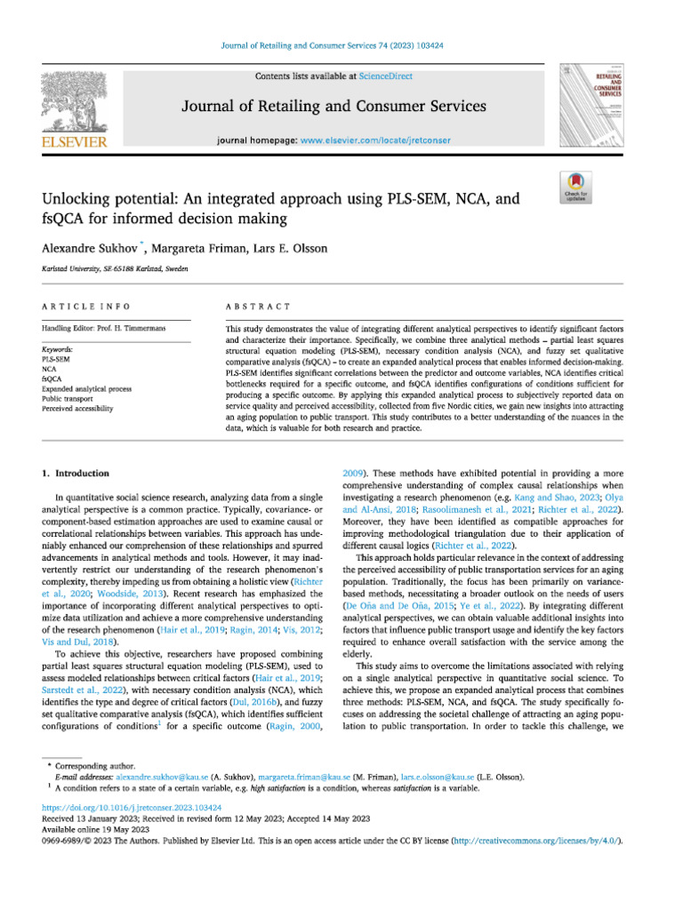 Unlocking Potential - An Integrated Approach Using PLS-SEM, NCA, and FsQCA For Informed Decision ...