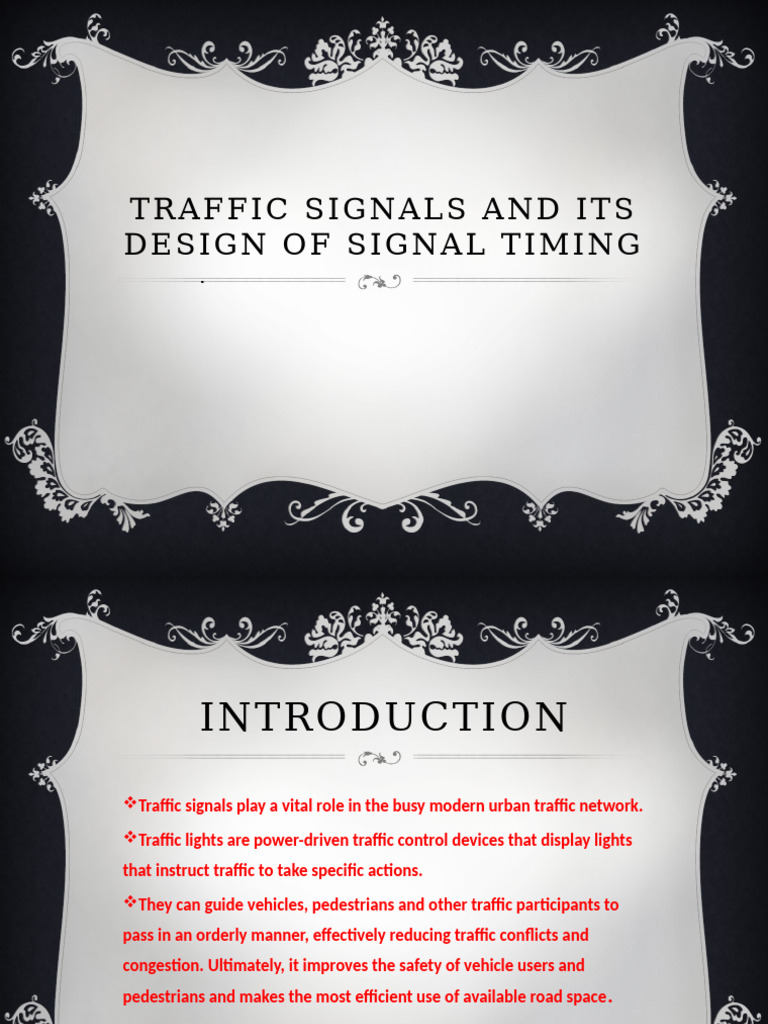 Traffic Signals and its design of signal timing | PDF | Traffic ...