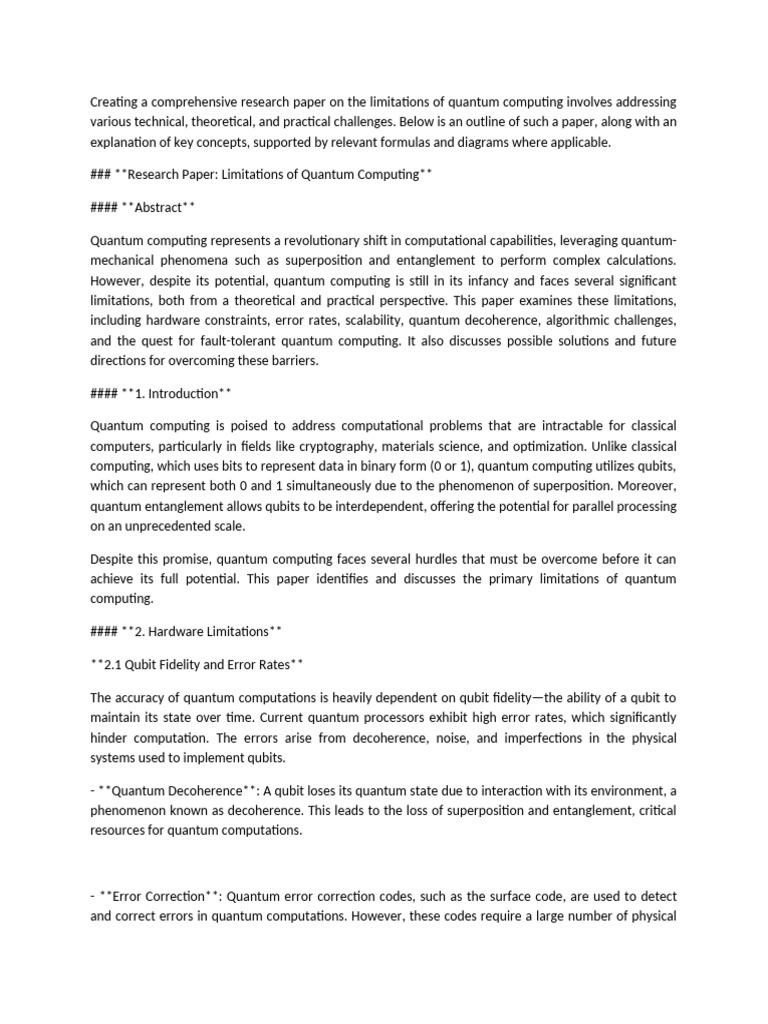 Quantum Computing Challenges | PDF | Quantum Computing | Theoretical Computer Science