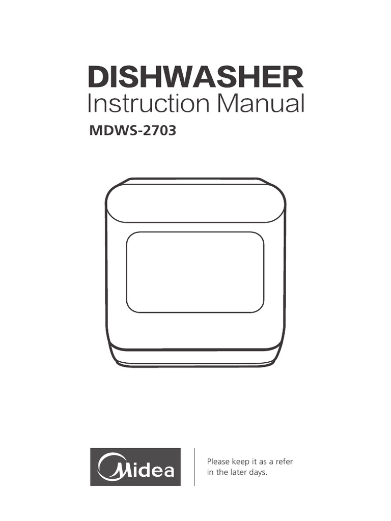 MDWS-2703 Dishwasher User Guide | PDF | Dishwasher | Tableware