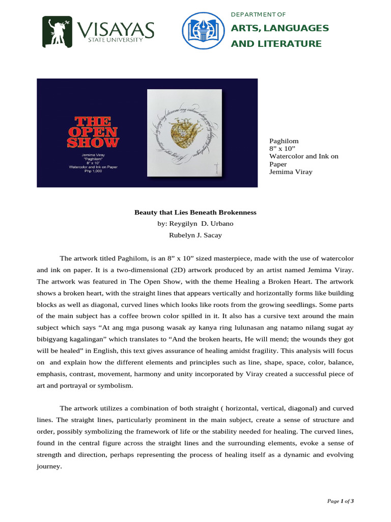 RVA_Formal Analysis_Answer Sheet '25 | PDF | Composition (Visual Arts)