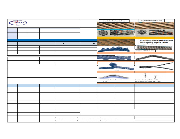 RTG Wire Inspection Form | PDF | Wire | Rope