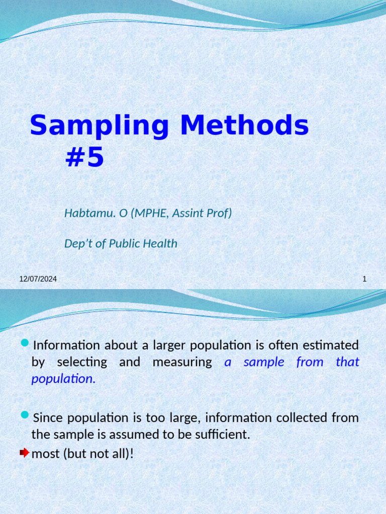 Est&Hypgp7 | PDF | Stratified Sampling | Sampling (Statistics)