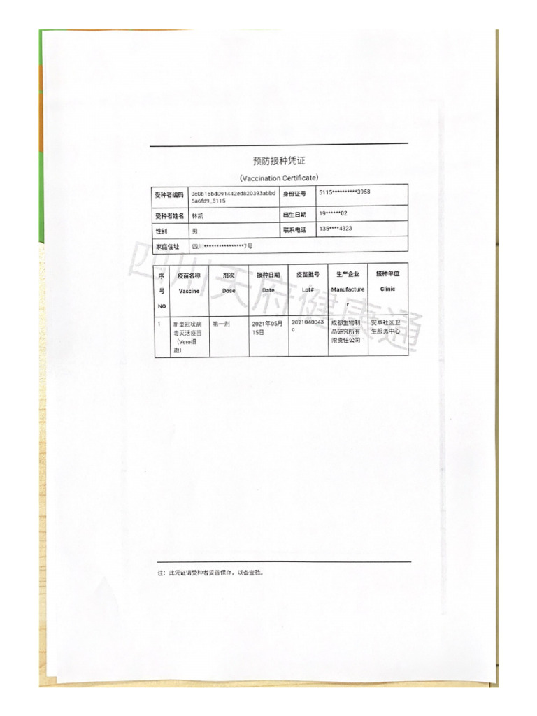 Vaccination Certificate | PDF