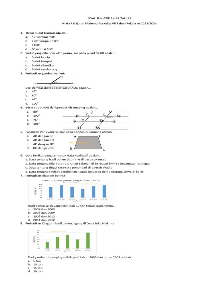 SOAL Ulangan Akhir Semester Genap 2024 | PDF