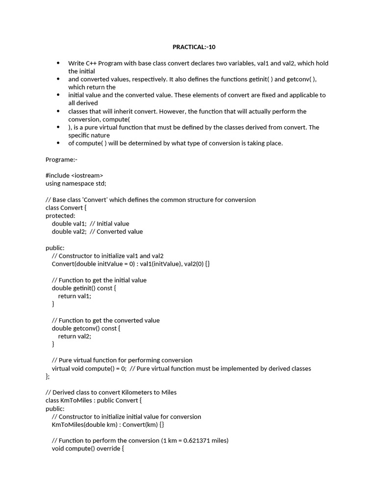 Practical10 Pdf Inheritance Object Oriented Programming Object Computer Science 