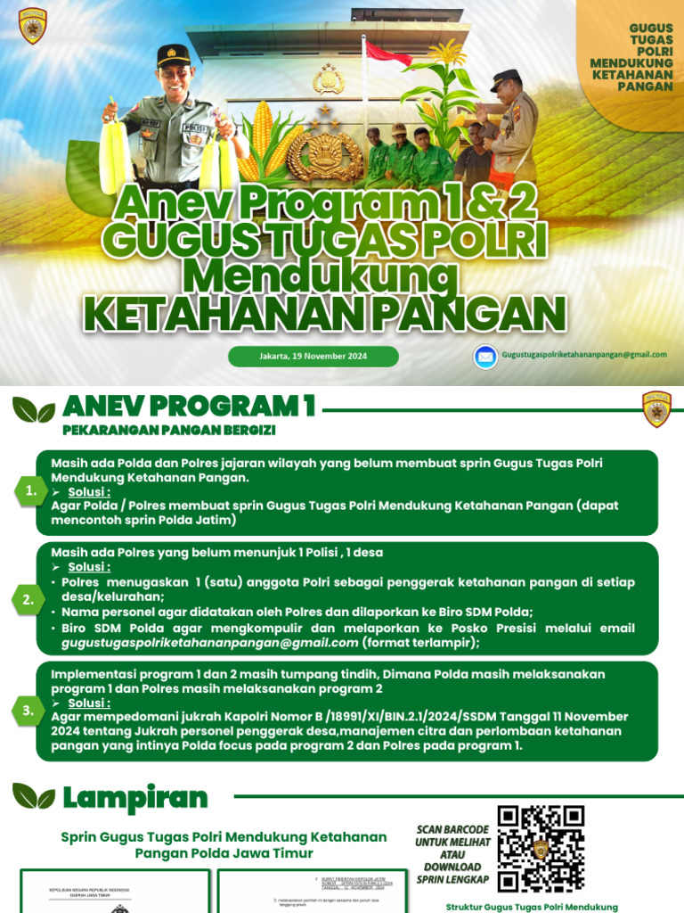 v1 Paparan Anev Gugus Tugas Polri Mendukung Ketahanan Pangan | PDF