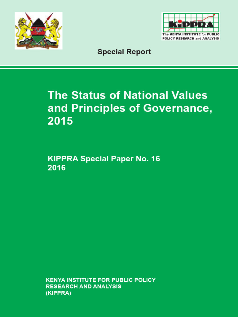 Status of National Values and Principes of Governance 2015 Long Version ...