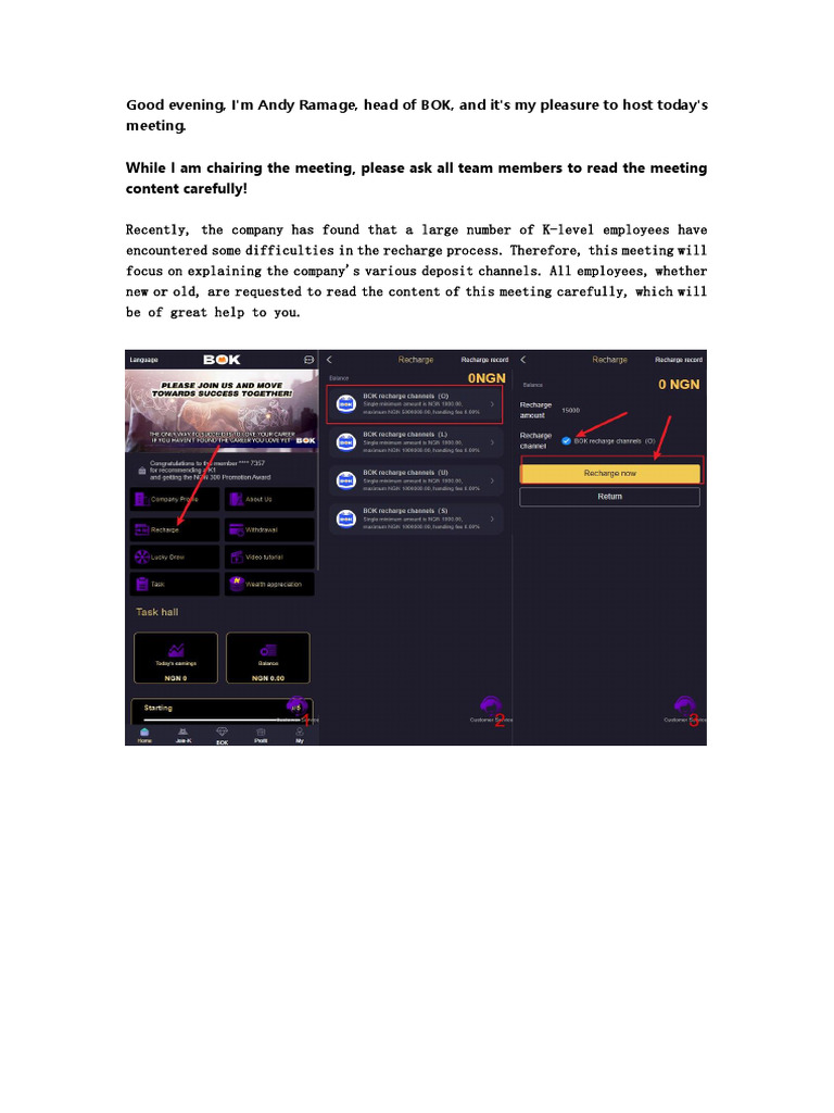 BOK-Recharge Tutorial Steps | PDF | Payments | Banks