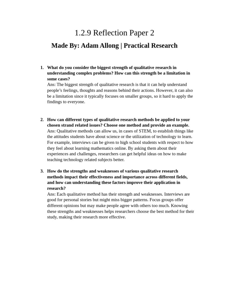 1.2.9 Reflection Paper 2 | PDF