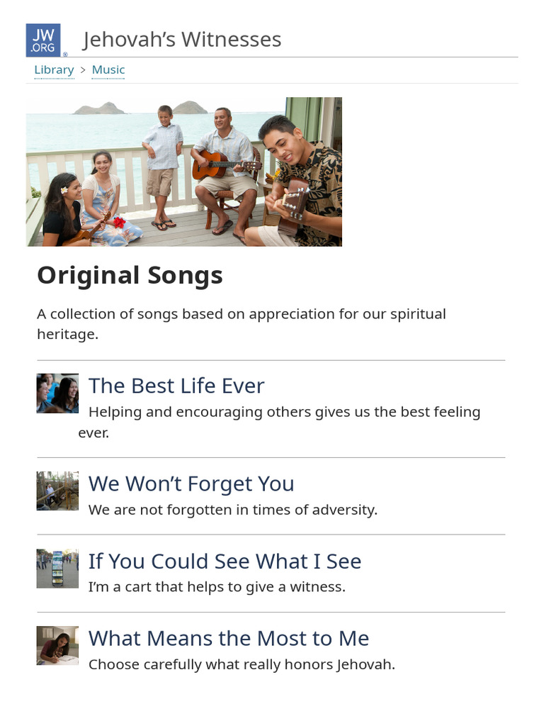 Original Songs for Jehovah's Witnesses | PDF | God | Faith