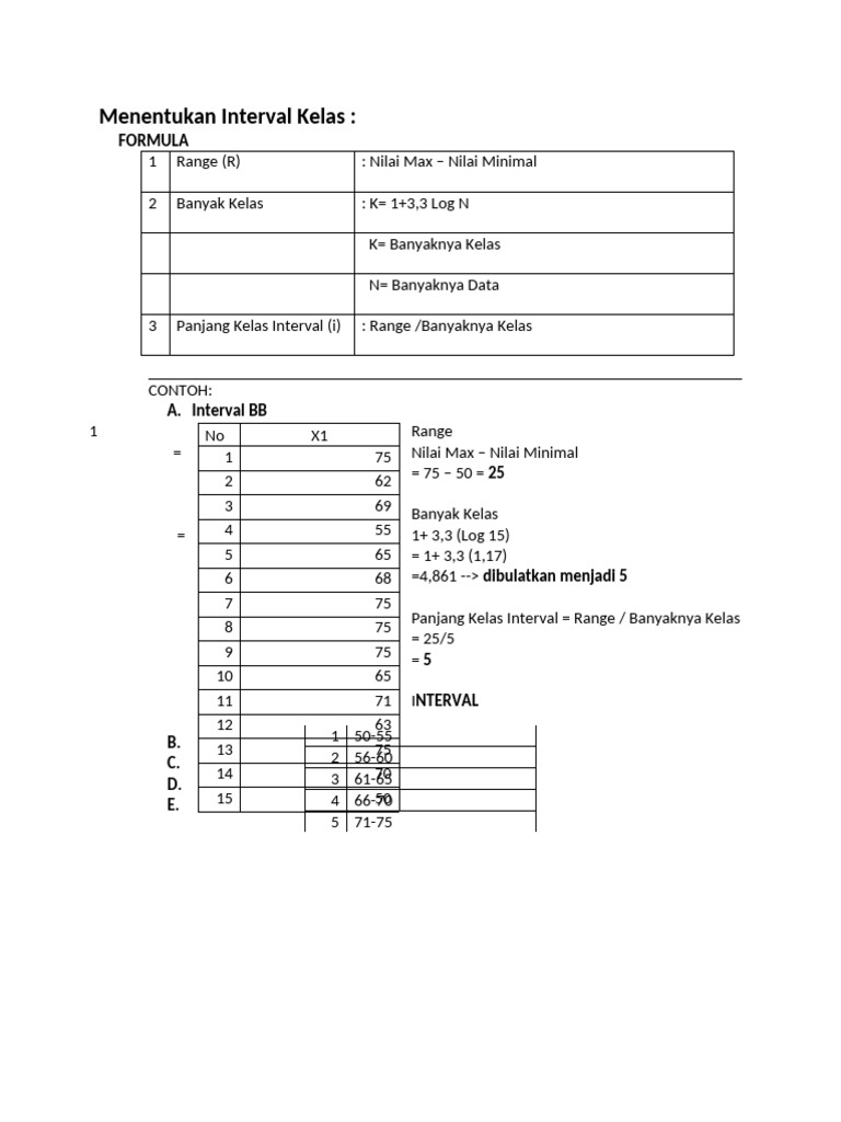 Menentukan Interval Kelas | PDF