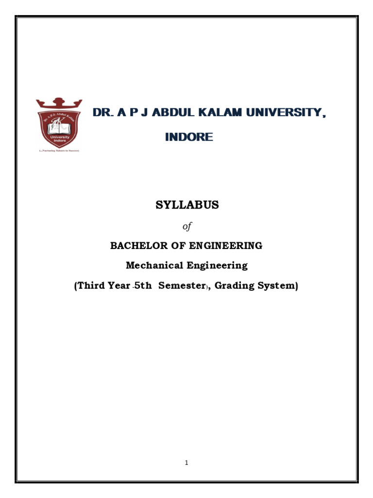 Me V and Vi Sem Syllabus | PDF | Turbine | Engines