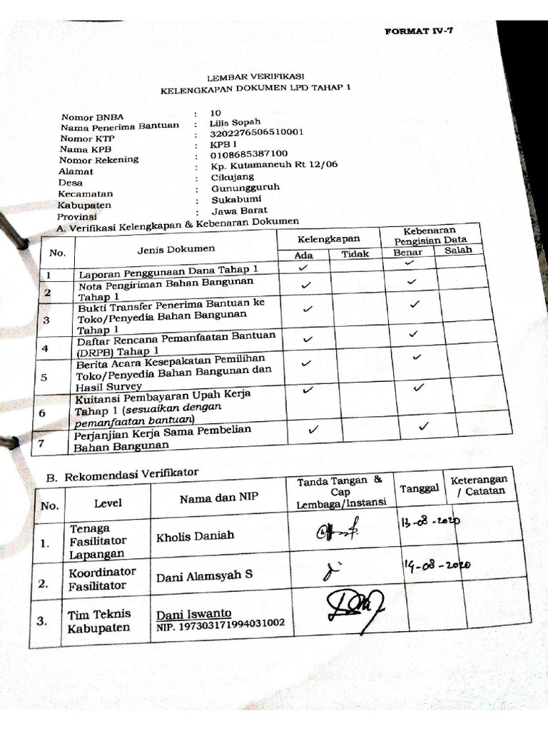 LPD Tahap 1 Lilis Sopah - Opt | PDF
