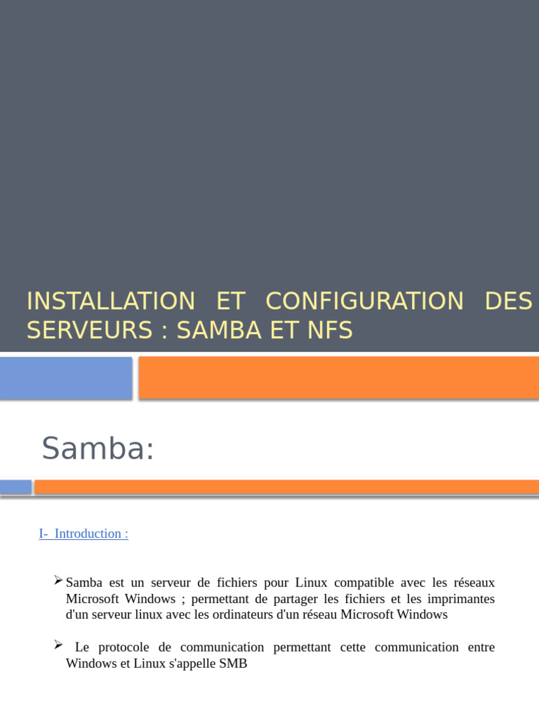 Samba Nfs | PDF | Serveur (Informatique) | Logiciel utilitaire