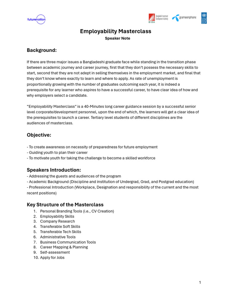 Masterclass Speaker Notes | PDF | Leadership | Educational Technology