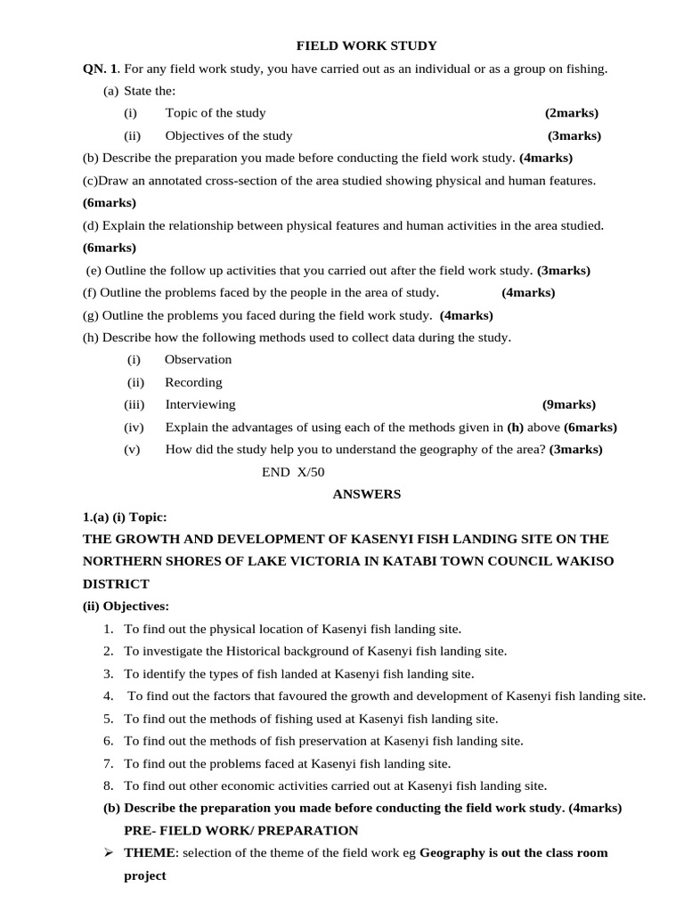 Field Work Stud1 Test Home Work | PDF | Geography