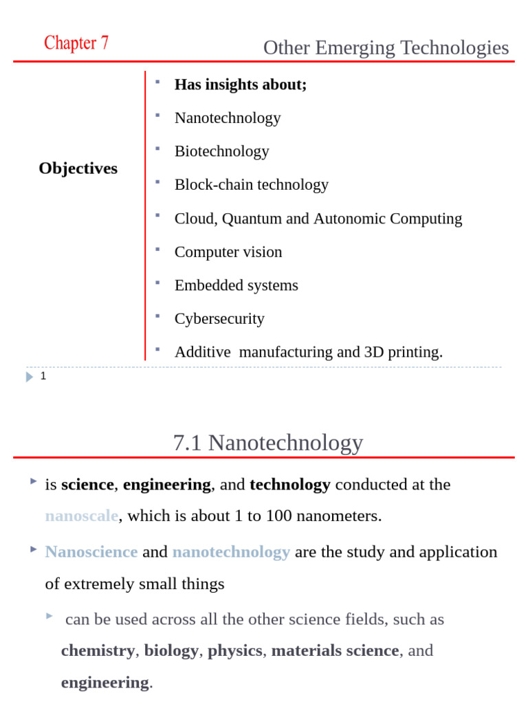 Chapter -7- Other Emerging Technologies | PDF | Nanotechnology | Cloud Computing
