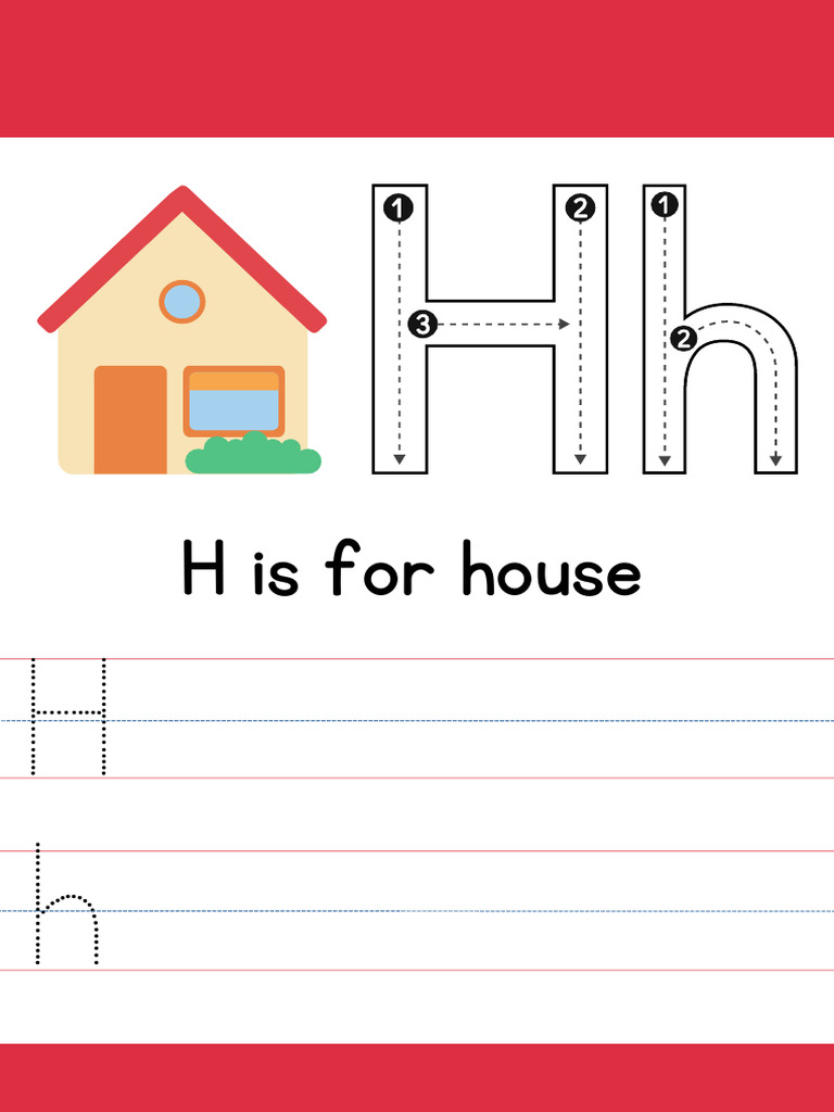 Letter H Tracing Worksheet | PDF