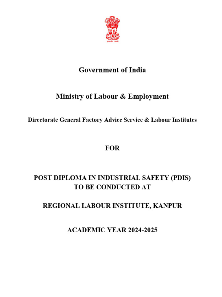 prospectus_PDIS_RLI_Kanpur | PDF | Occupational Safety And Health ...