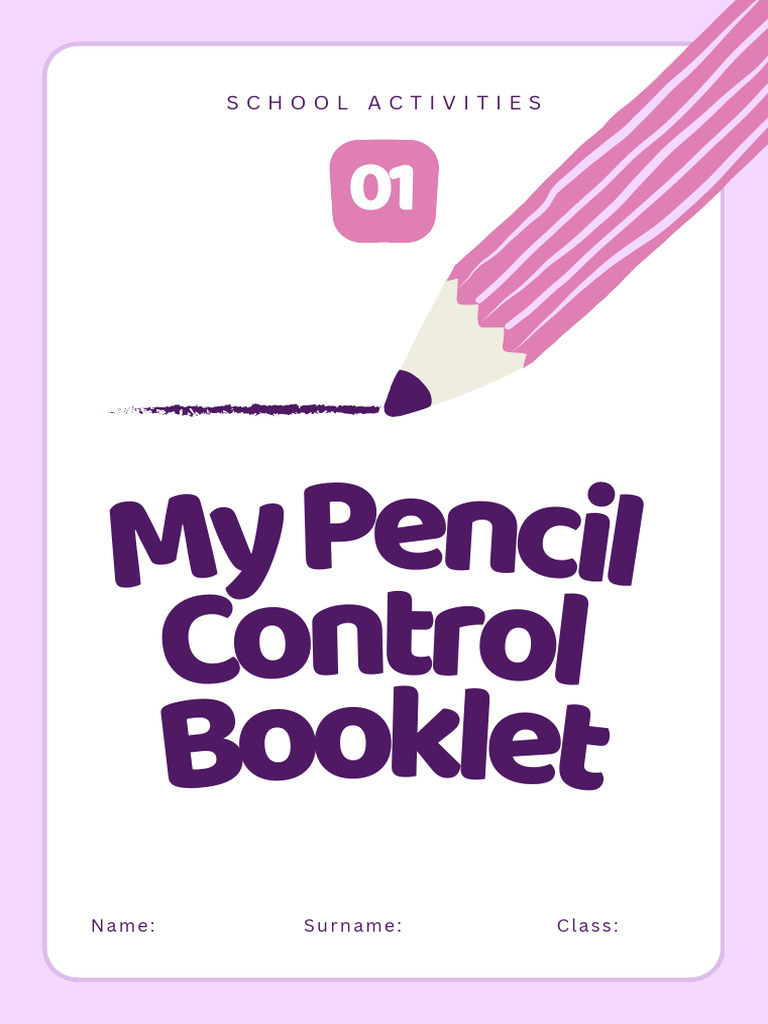 My Pencil Control Booklet Worksheet Purple Educational Style | PDF