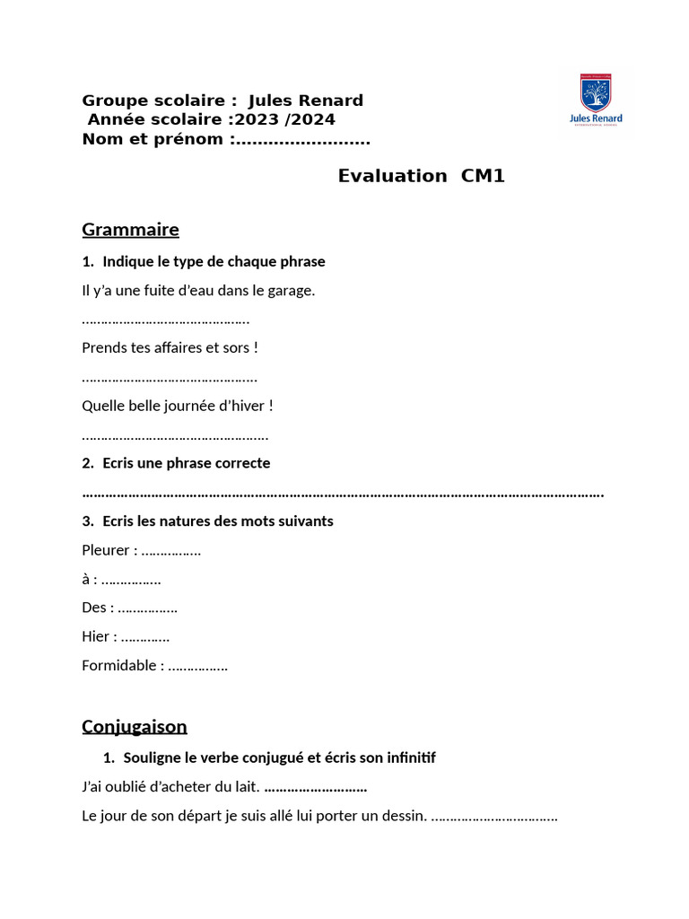 Eval CM1 | PDF