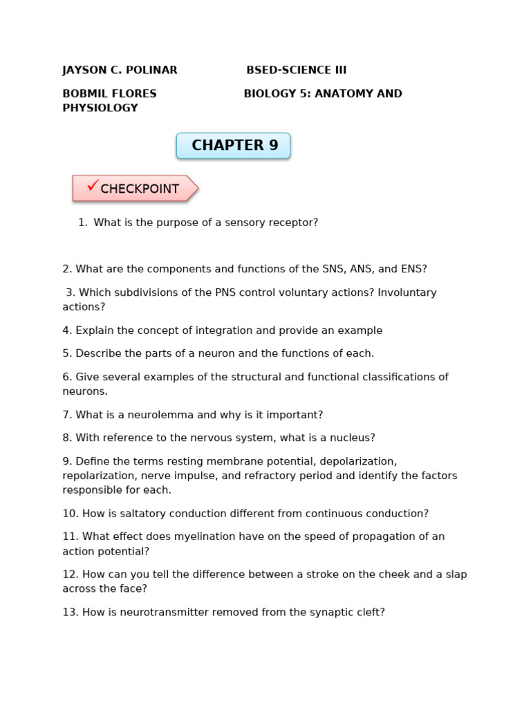 Polinar and Sarona - Chapter 12 | PDF | Chemical Synapse | Inhibitory ...