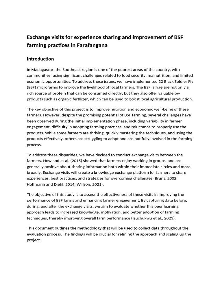 Exchange Visits For Experience Sharing and Improvement of BSF Farming ...