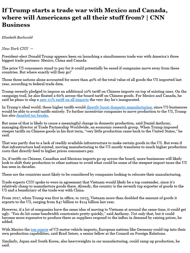 Trump Tariff - Effect on Americans | PDF | Tariff | International Trade