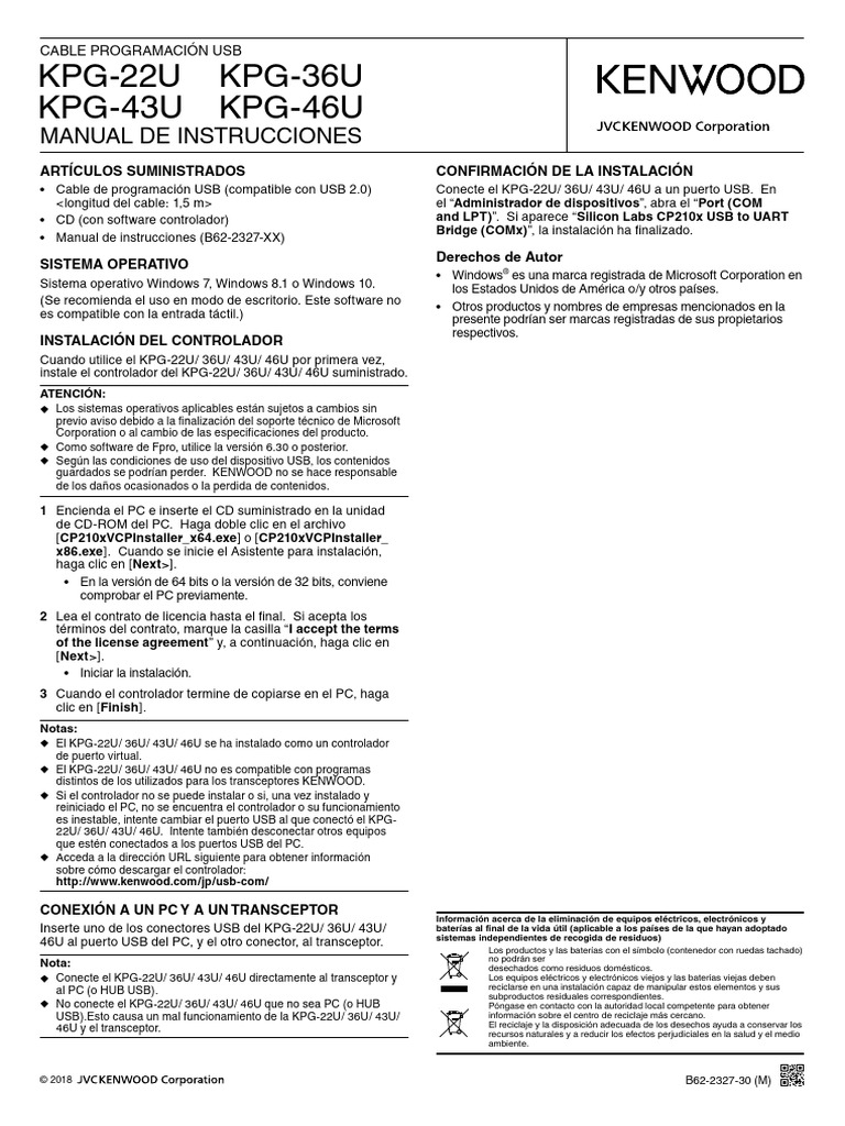 Cable KPG46U (B62-2327-30) | PDF | Microsoft Windows | Arquitectura de ...