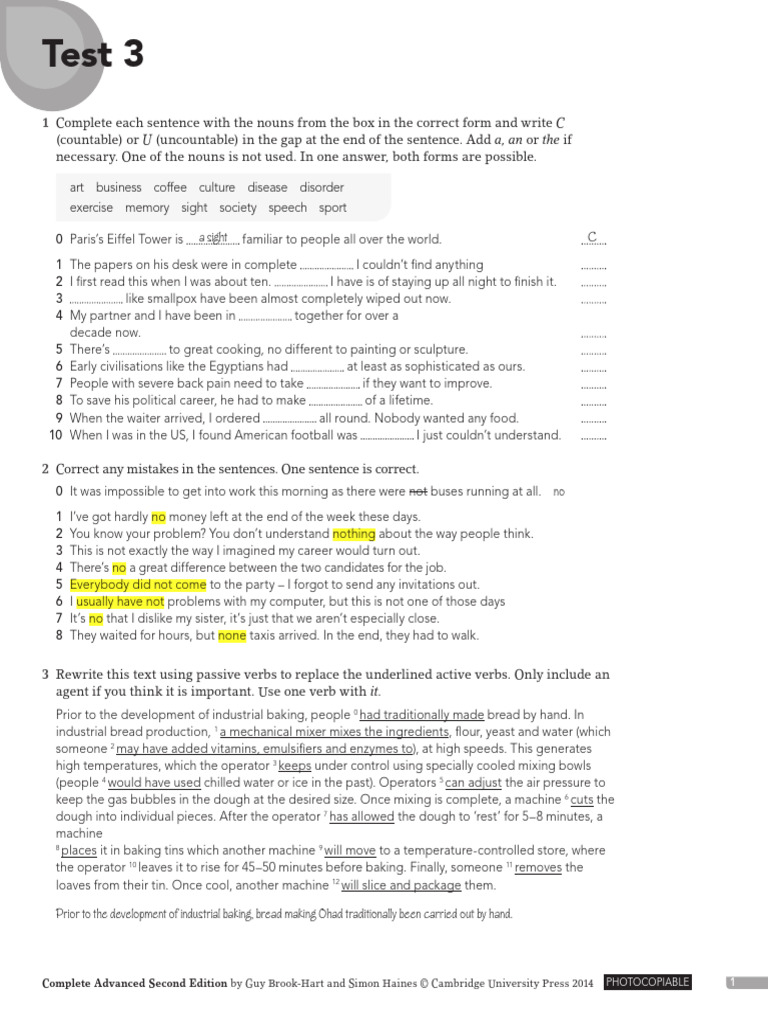 Advanced English Test Practice Guide | PDF | Happiness | Breads