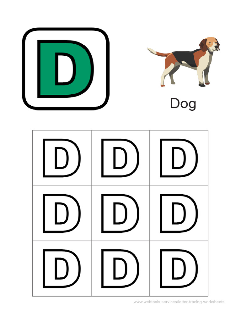 Letter D Coloring Worksheet-A4 | PDF