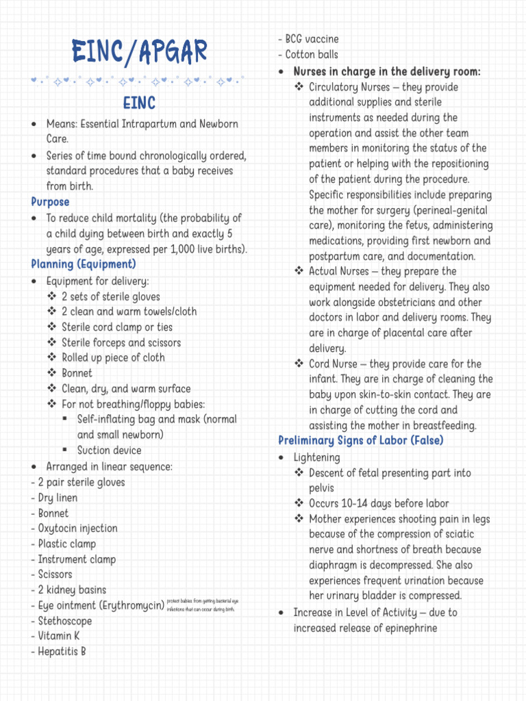 Einc, Apgar | PDF | Breastfeeding | Childbirth