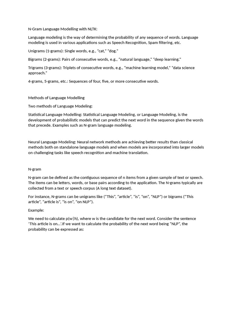N Grams | PDF