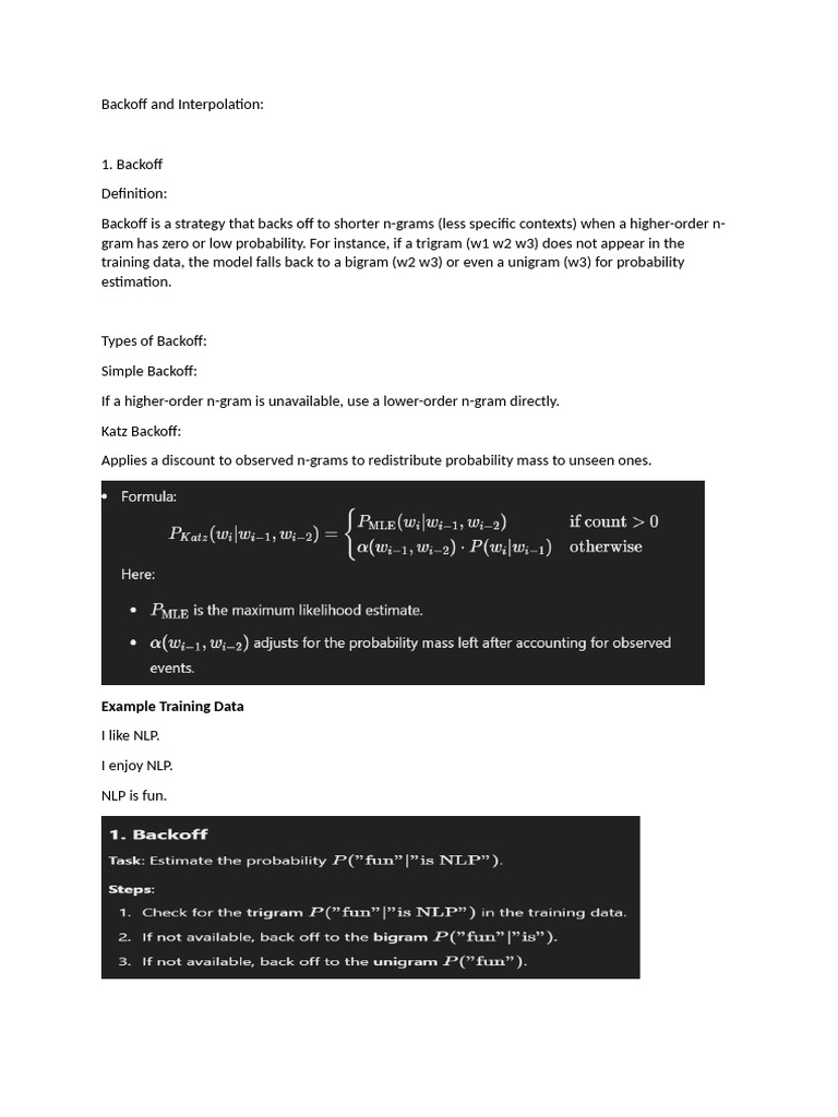 Backoff and Interpolation | PDF