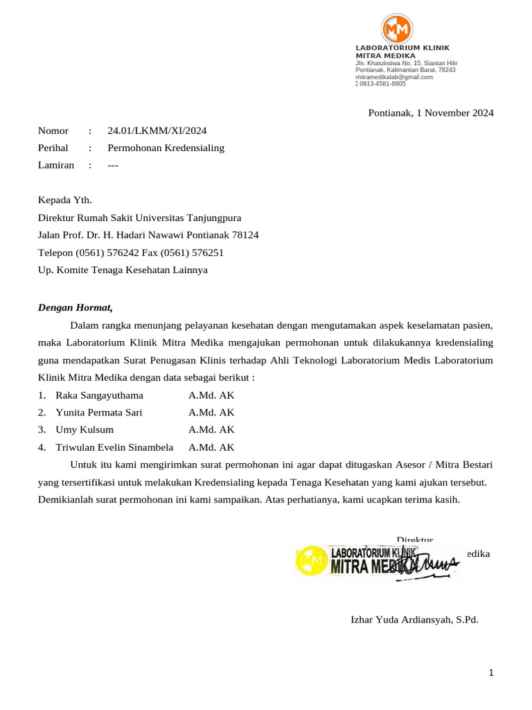 Pedoman SPK-RKK Surat Permohonan | PDF