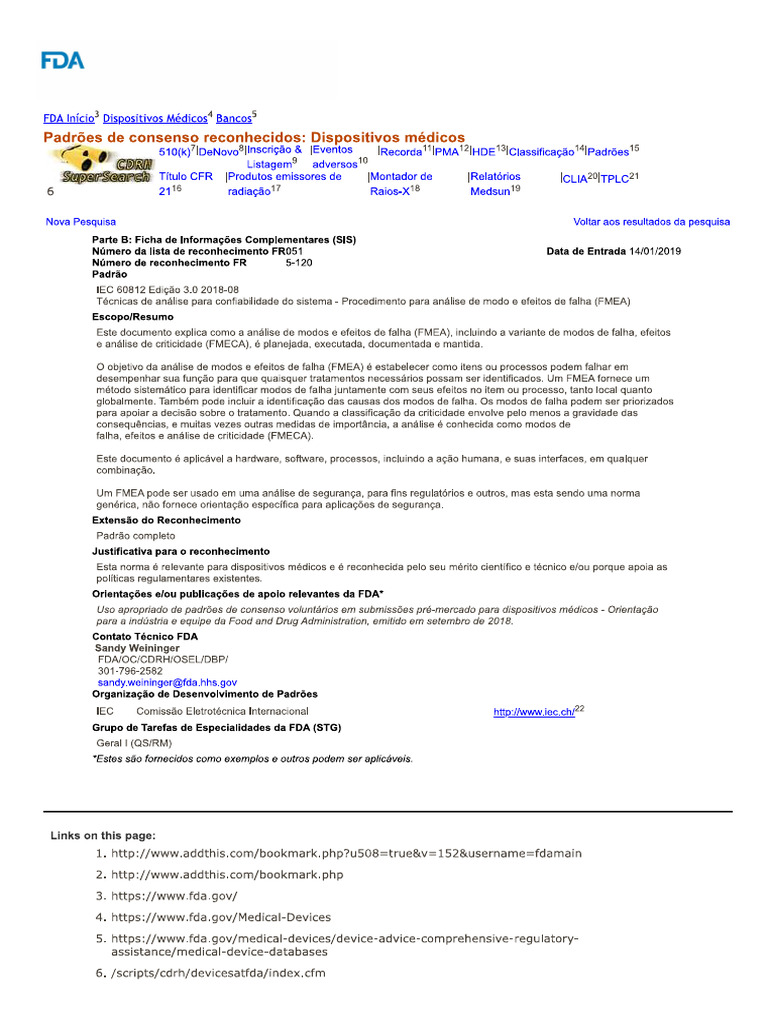 Fmea Fda Iso 60812 | PDF