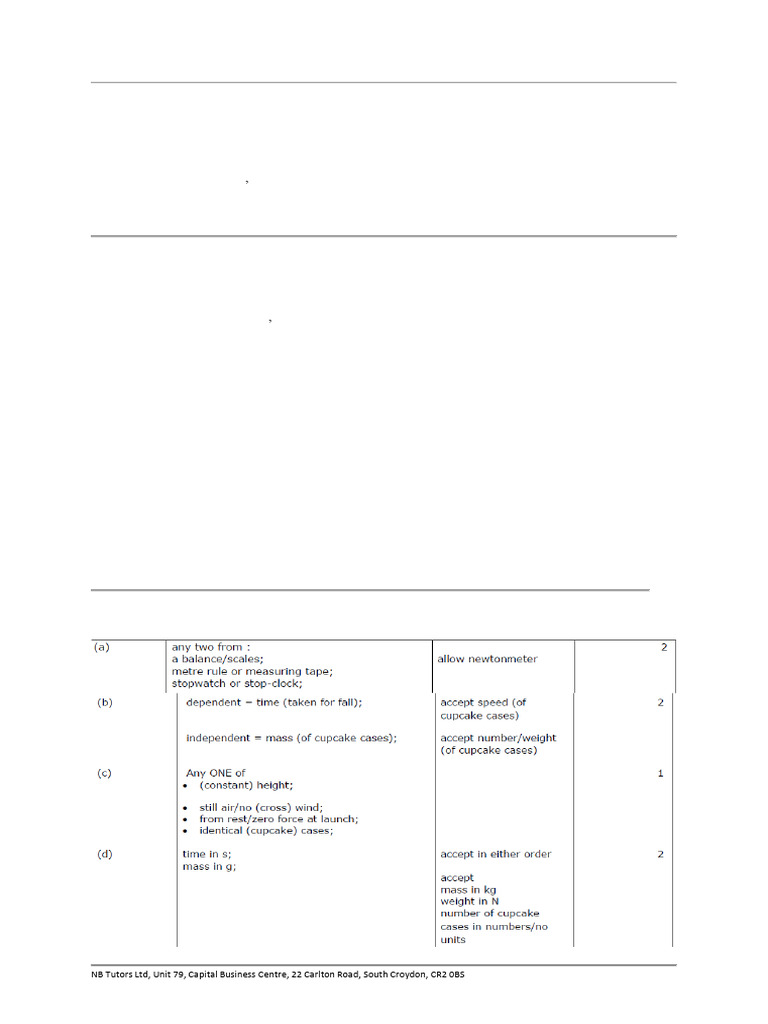 Worksheet Terminal Velocity GCSE V1 Answers | PDF