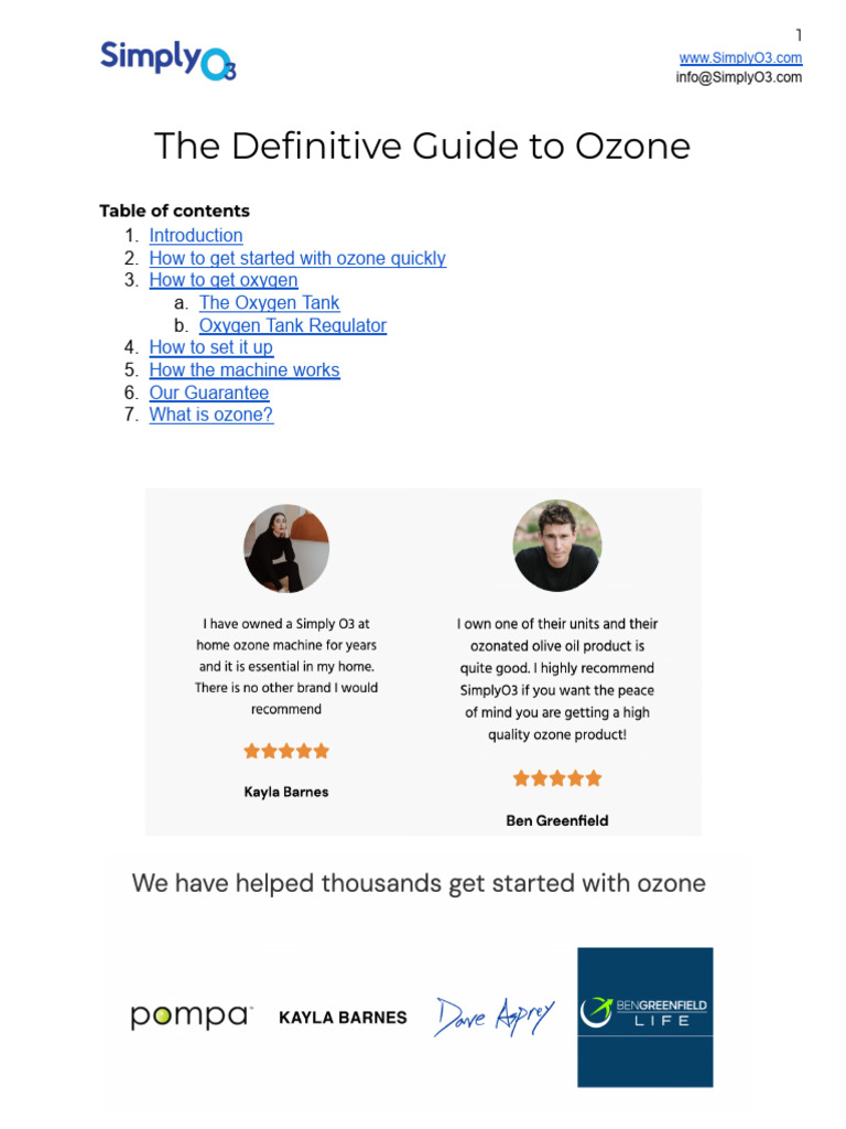 Definitive Guide To Ozone - Pros | PDF | Ozone | Oxygen