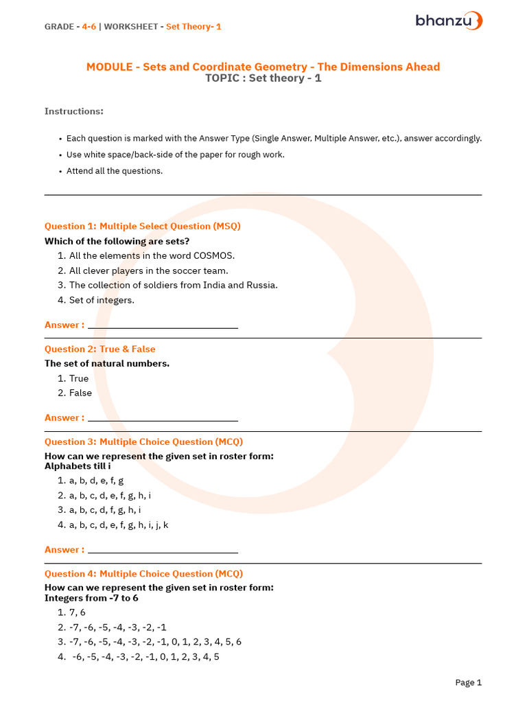 Prefix 6deff3611687173203382 - Name W Set Theory - 1 | PDF | Elementary ...