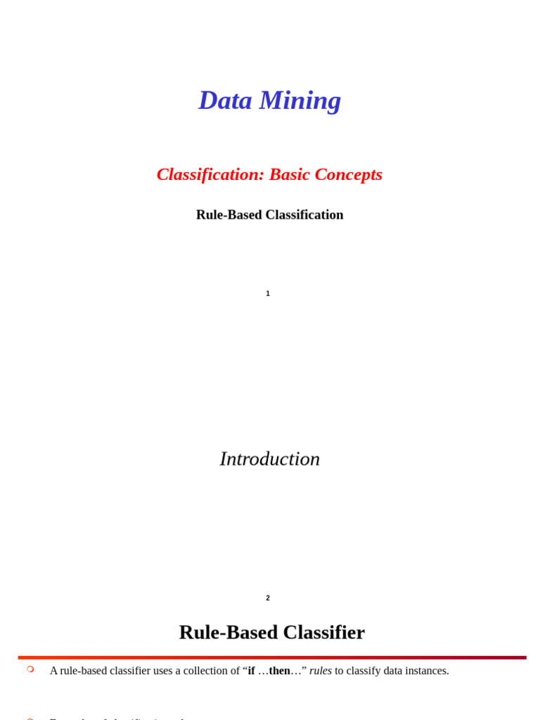 Rule-Based Classification | PDF | Algorithms | Statistical Classification