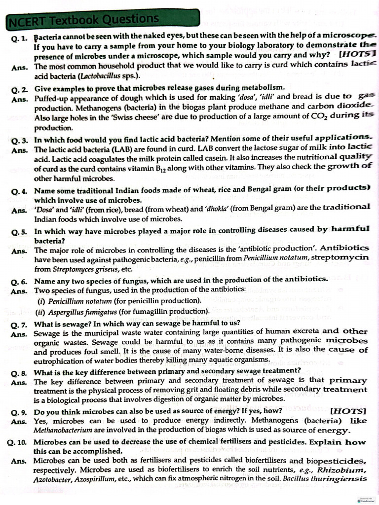 MICROBES IN HUMAN WELFARE - Notes | PDF