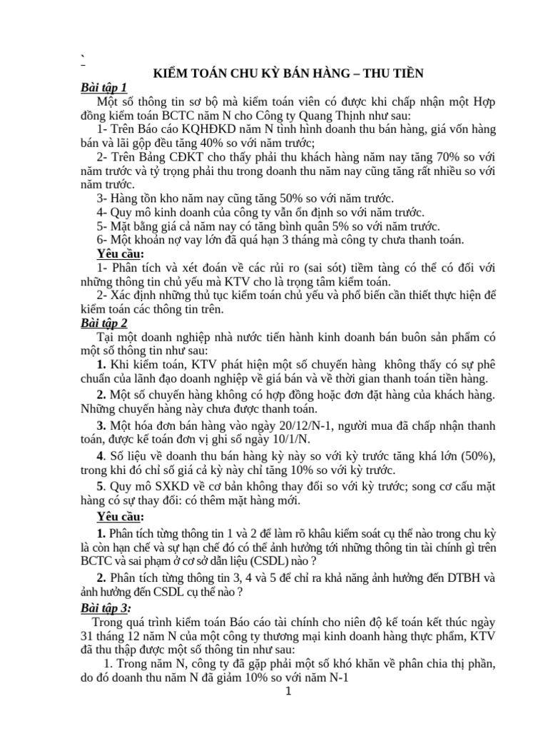 BTKT BCTC Cho Lop Ke Toán | PDF