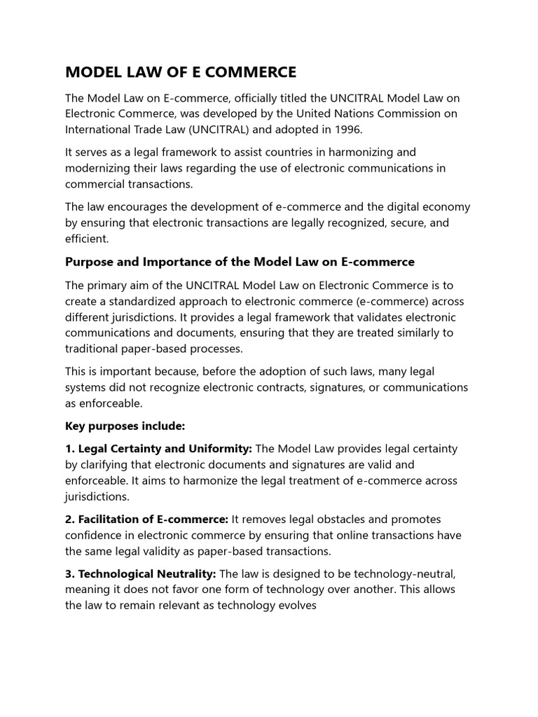 E-Commerce Law Framework | PDF | Jurisdiction | E Commerce