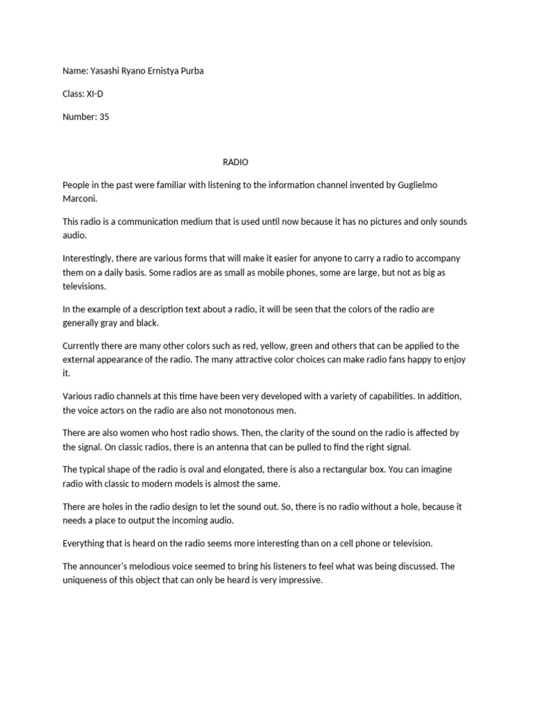 FACTUAL REPORT TEKS RADIO | PDF