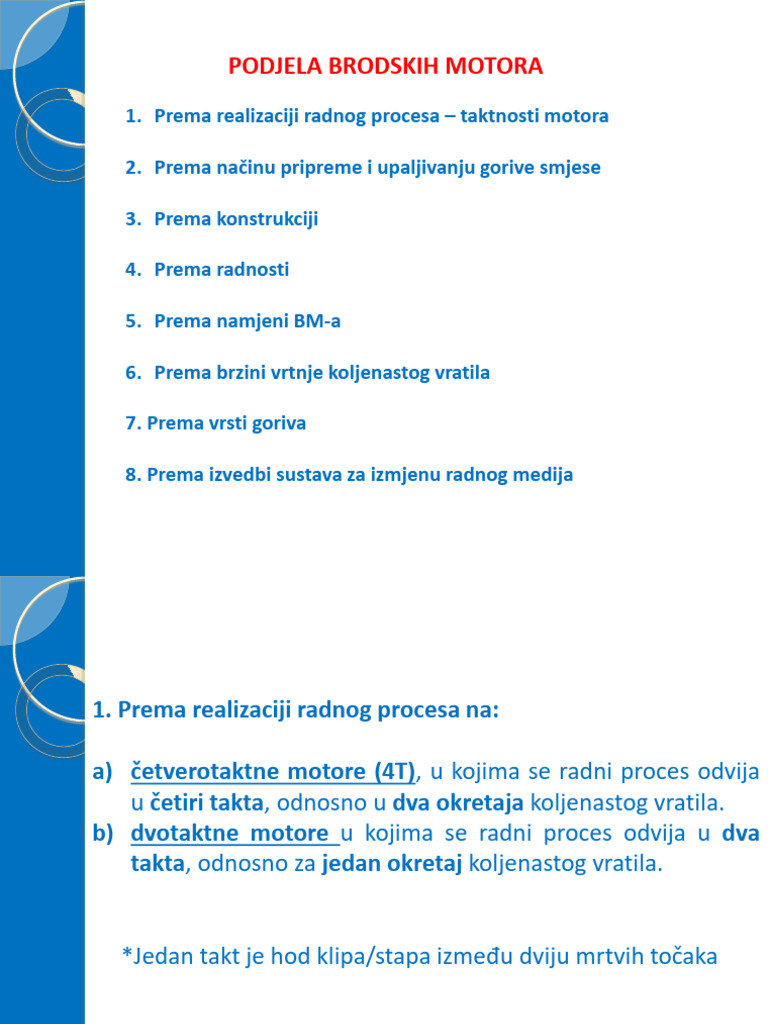 Podjela Brodskih Dizelskih Motora | PDF